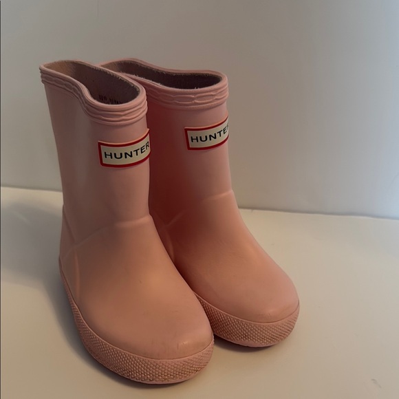 Hunter | Shoes | Hunter Blush Light Pink Rubber Rain Boots Little Girls ...